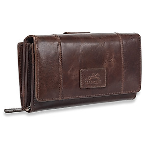 Mancini Casablanca RFID Secure Ladies Clutch Wallet,Color Brown-One Size,8700300-bn,One Size