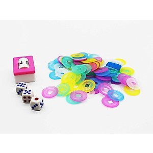 HNDTEK American Mahjong Set - Red Burgundy Soft Bag - 166 White Engraved Tiles, 4 All-in-One Rack/Pushers Western Mah Jongg Game Set