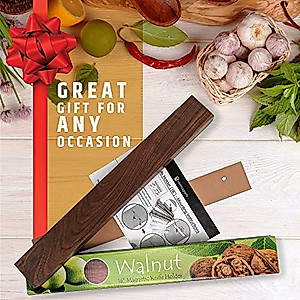 Premium Dark Walnut Wood Magnetic Knife Holder for Wall | 16 Inch | Upgraded Version | Professional Wooden Magnetic Knife Strip - Space-Saving Knife Rack/Knife Bar With Powerful Magnetic Pull Force