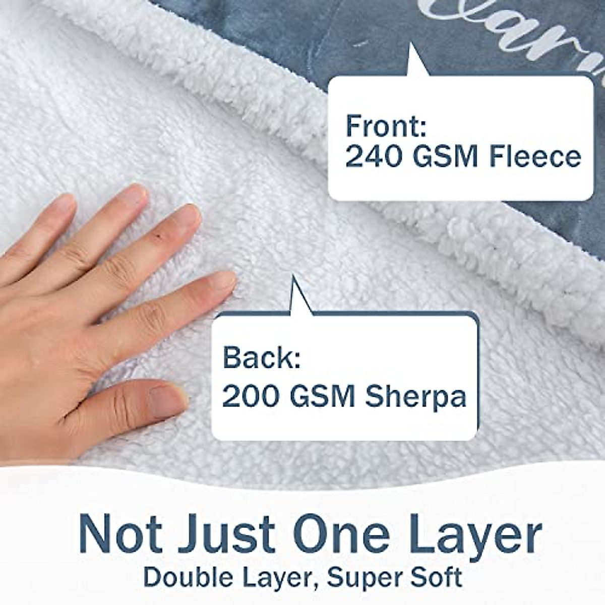 mami home get Well Soon Gift Blanket, Healing Thoughts Positive Energy Comfort Blanket, Flannel Fleece Sherpa Throw Blanket 60x50 (Grey, 60x50)