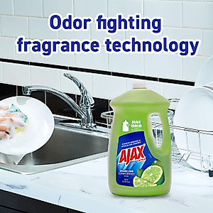 Ajax Ultra Dishwashing Liquid Dish Soap Refill, Vinegar and Lime Scent, 90 fluid ounce