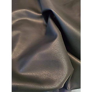 NAT Leathers™ | Black Garment Weight Thin Faux (Peta-Approved Vegan) Leather Synthetic Pleather 0.7 mm Stretch 1 Yard 52 x 36 inches Soft Smooth for Garments, Pants, Skirts Shirts 0.7 mm