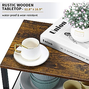 LIANTRAL 3 Tiers Rolling Cart, Utility Kitchen Storage Cart with Wheels Multifunctional Small Side End Table Nightstand for Home, Office