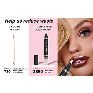 Eye Makeup Remover Pen, Eye Makeup Corrector Pen Makeup Remover Eraser Stick Wash Free Quick Makeup Correction Lipstick Eyeliner Smudged Correction Easy-to Use & Travel-Friendly Makeup Removing Gel Pen With 3-in-1 Replacement Heads