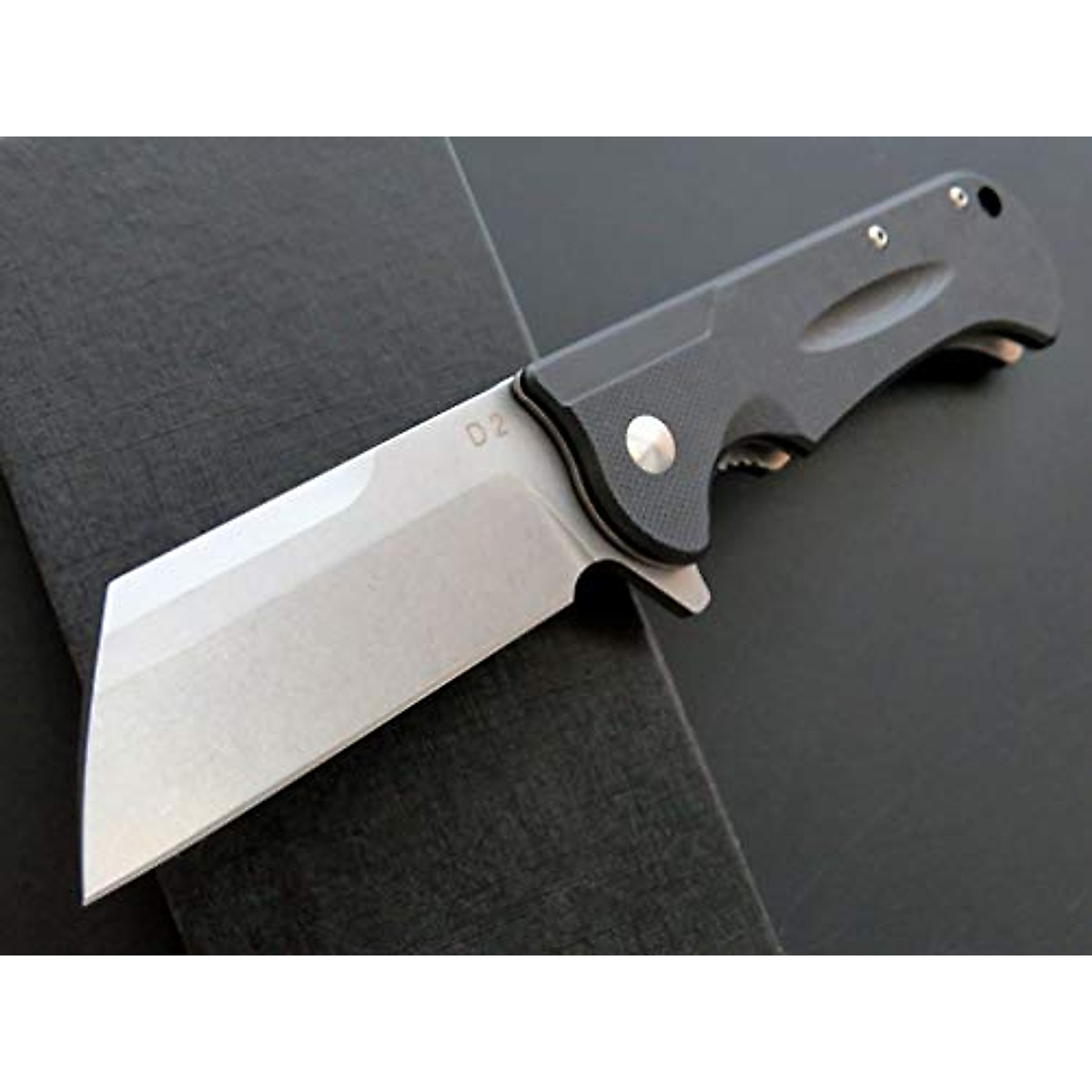 Eafengrow Outdoor Knives D2 Blade and Black G10 Handle,Pocket Knife Withe Clip EDC Multi Tool Pocket Knife (EF227-black)