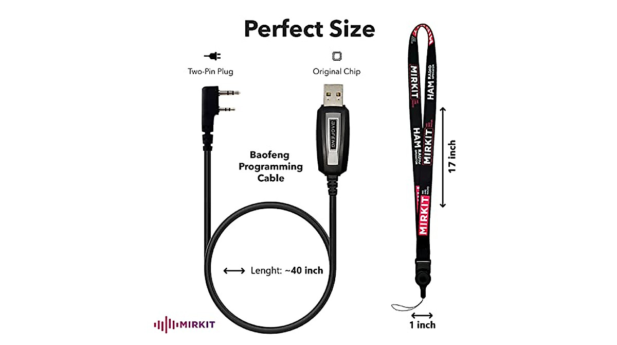 MIRKIT Baofeng Programming Cable for UV-5R and UV-82 for Two Way Ham ...