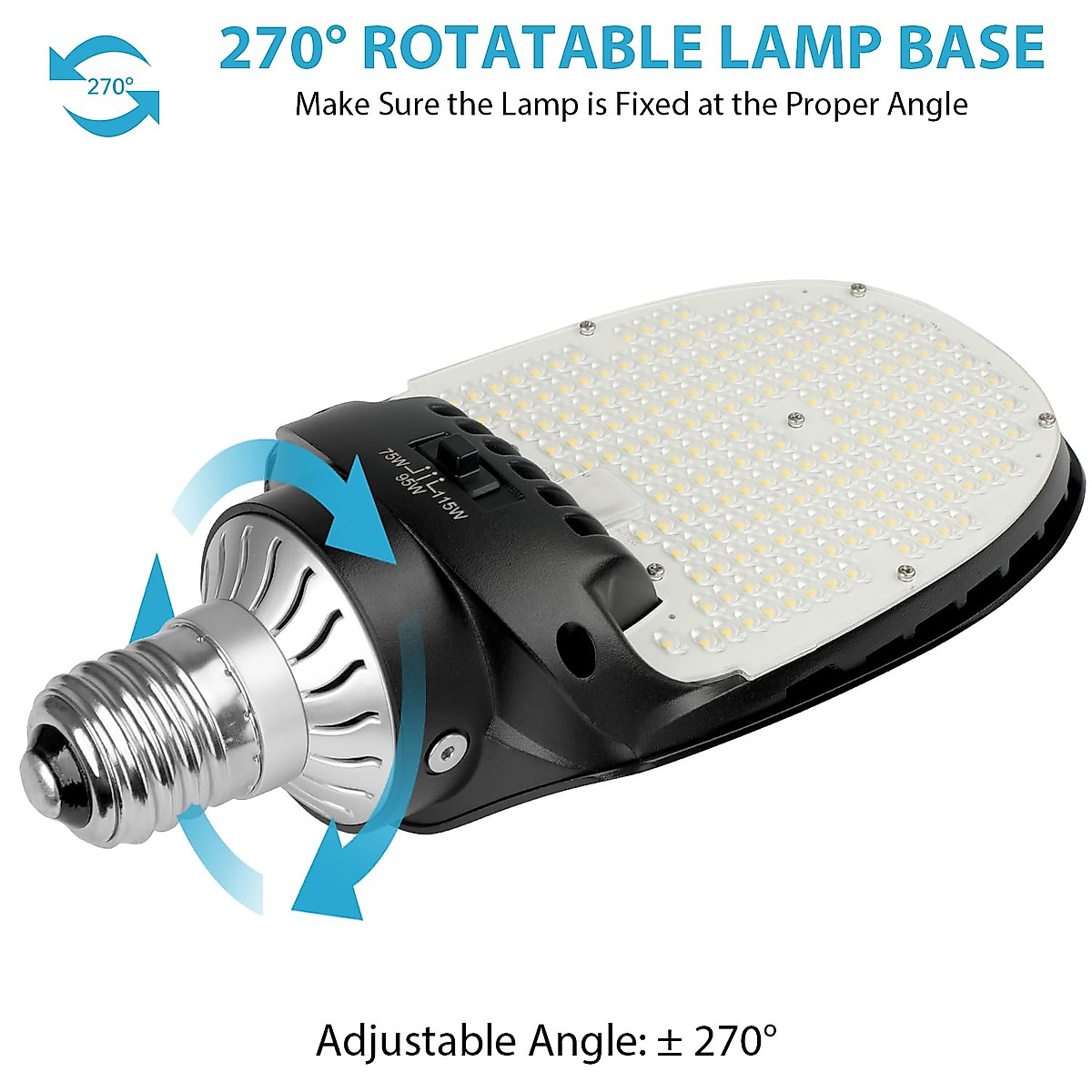115W Retrofit LED Corn Light, 180° Paddle LED Bulb wiht Rotatable Mogul E39 Base 5000K 15500 Lm Led Corn Bulb Replaces 400W Metal Halide for Wall Pack Shoebox Parking Lot Canopy Street Fixture, UL