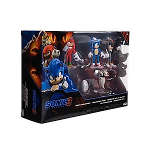 Sonic 3 Movie Action Figures 2.5-Inch Movie Collector Toy Figure Multi-Pack Includes Sonic Knuckles Shadow Buzz Bomber & Drone- Officially Licensed Toys