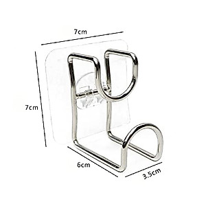InfantLY Bright Wall Mounted Washbasin Hook Hair Dryer Holder , Heavy Duty Strong Self-Adhesive Waterproof Reusable Robe&Towel Hooks Sticky Hanger Multi-Purpose Hook Kitchen Washroom Bathroom (007)