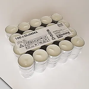 Ikea 500.979.95 Glimma Unscented Tealights, 100-Pack
