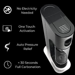 Drinkpod Soda Maker In Stainless Steel Sparkling Water Machine Carbonated Water Maker Includes 3 x Bottles (Sodapod Pro)