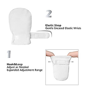 Newborn Baby No Scratch Mittens Stay On, 100% Cotton Breathable, Adjustable Infant Gloves for Baby Boys Girls Mittens