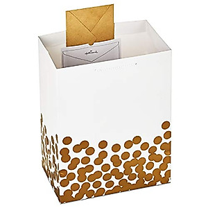 Hallmark 17" Extra Large for Christmas, Hanukkah, Weddings, Valentine's Day, Graduations Gift Bag with Tissue Paper, Jumbo, White/Gold