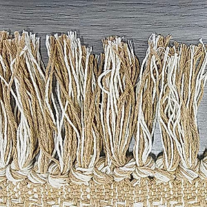 Boho Kitchen Runner Rug 2x4.3, 100% Cotton Hand-Woven Washable Rug with Tassels Modern Farmhouse Bathroom Rug for Bedroom Laundry Kitchen Hallway Entryway, Tan