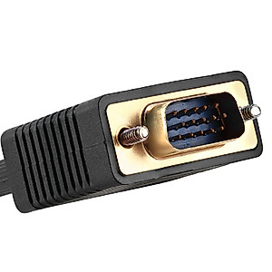 mxtechnic VGA Splitter Cable 1 Male to 2 Female Adapter Monitor Y Splitter Cable 25cm Black Can't Connect Two at The Same time (1Pack)