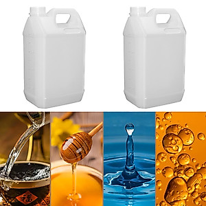 2 Packs 1 Gallon Clear Plastic Jugs with Lids, Square Empty Storage Container Plastic Jar Containers Water Jug Storage Containers with Portable Handle for Water, Sauces, Beverage, Soaps, Liquids