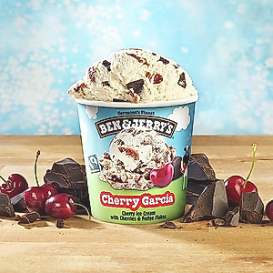 Ben & Jerry's Cherry Garcia Ice Cream Pint Non-GMO 16 oz