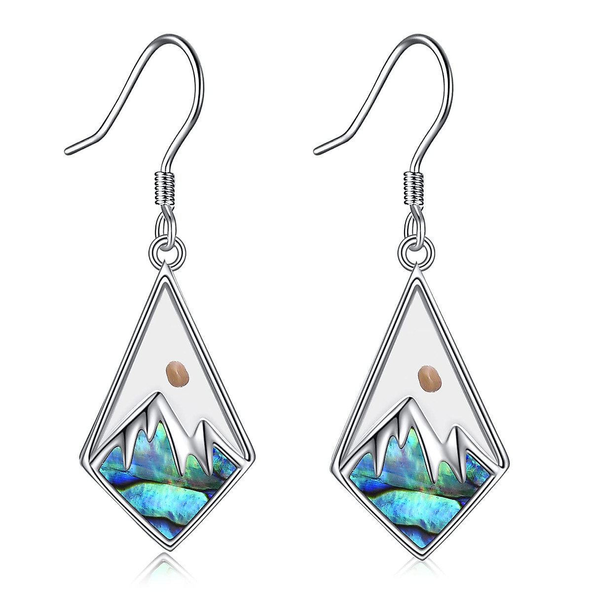 AOBOCO Mustard Seed Earrings for Women Sterling Silver Mountain Dangle Earrings Christian Mustard Seed Jewelry Mothers Day Birthday Gifts for Mom (Mustard Seed Hooks Earrings)