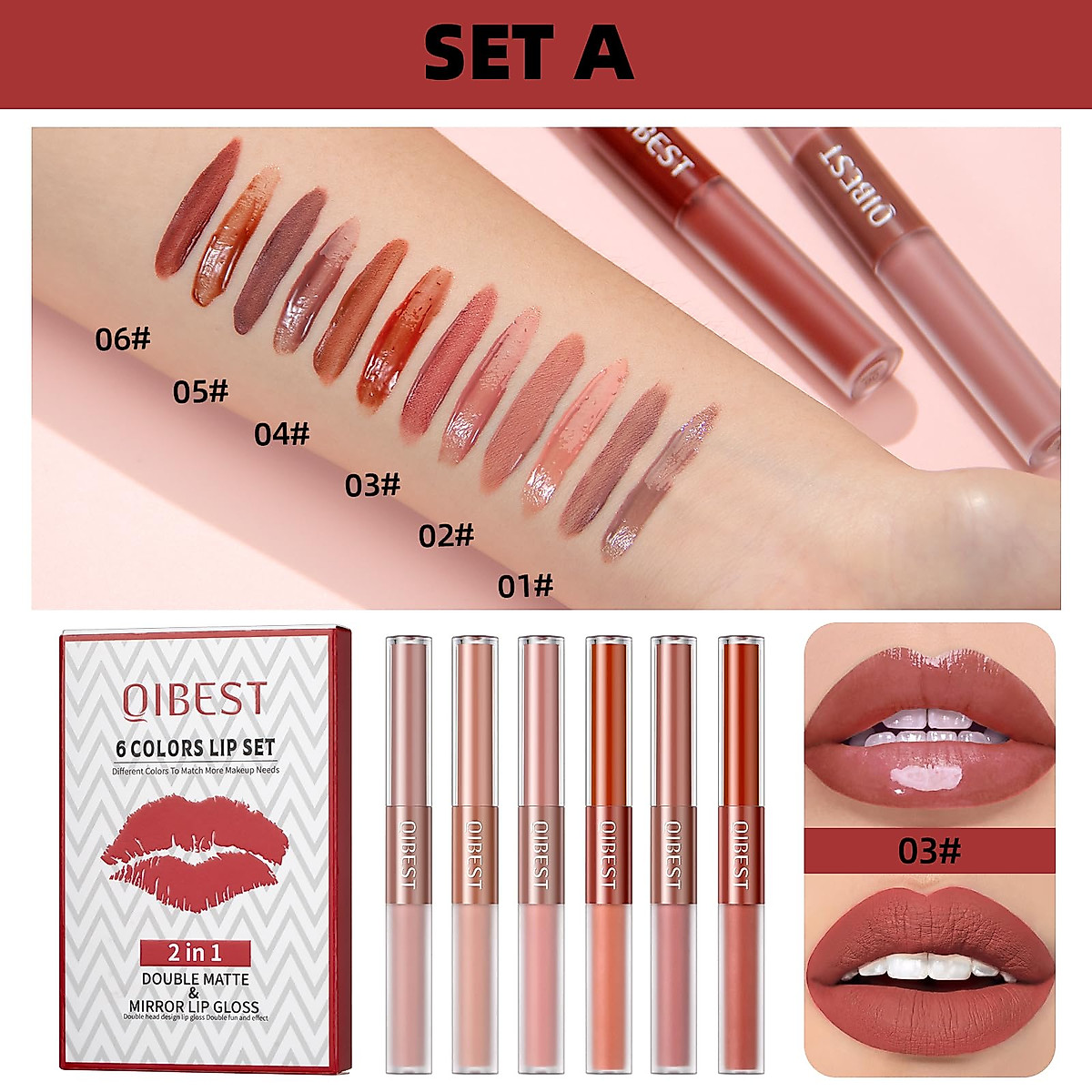 Rechoo Matte Liquid Lipstick & Lipliner Makeup Set, 12 Pcs Superstay Mate Velvet Ink & Lip Liner Pencil, Waterproof Lip Gloss Beauty Lips Make Up Gift Set