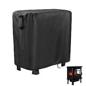 TwoPone Electric Fireplace Cover, Rectangular Portable Fireplace Dust Cover, Electric Wood Stove Waterproof Cover, Electric Fireplace Accessories Indoor & Outdoor - 25.2''L x 14''W x 24''H