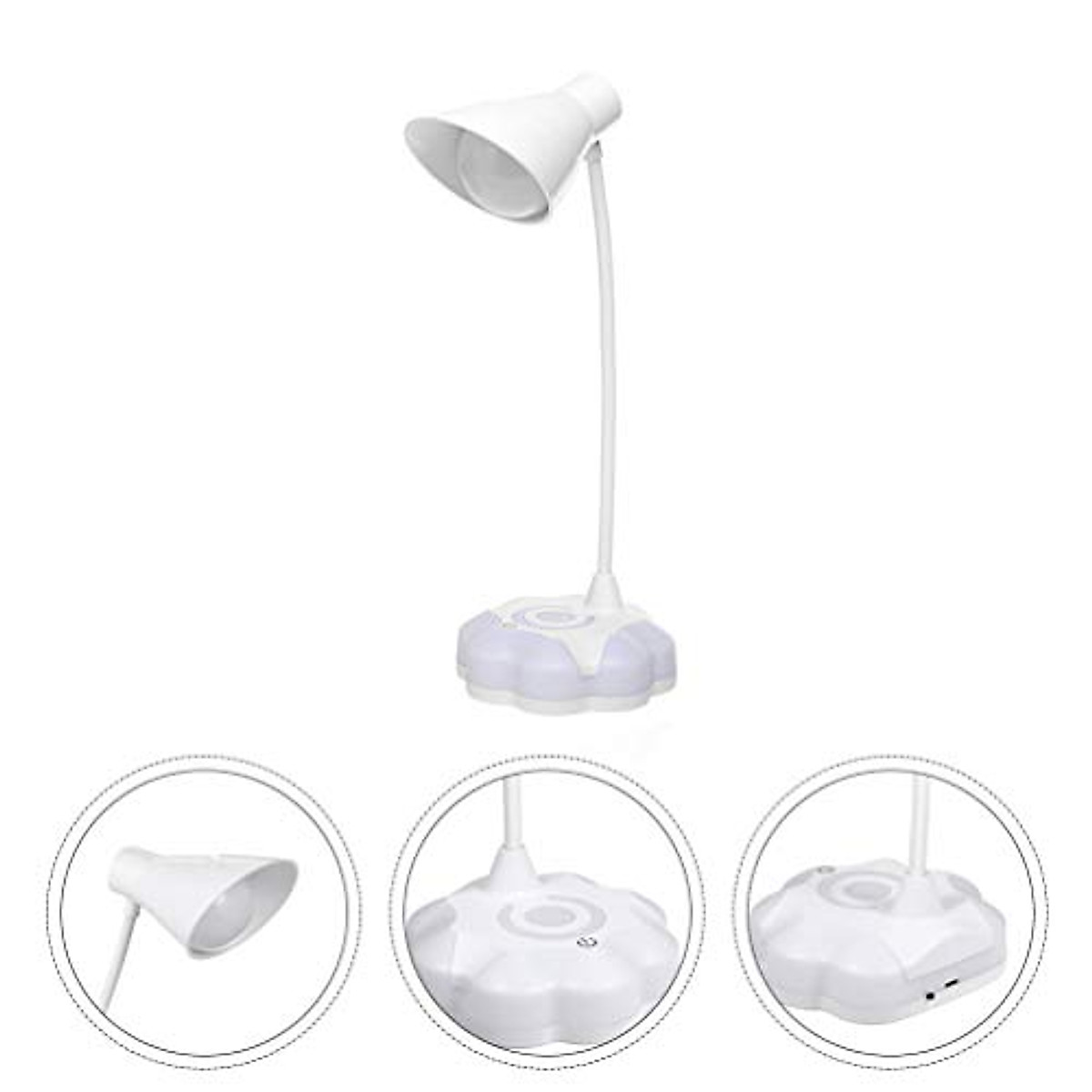 VOSAREA LED Night Light Bulbs Gooseneck LED Desk Lamp USB Charging Swing Arm Touch Control Reading Lamp Bedside Table Light for Study Bedroom Office Portable Night Light