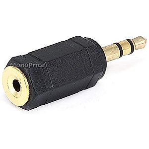 Monoprice 107126 3.5mm Stereo Plug to 2.5mm Stereo Jack Adaptor, Gold Plated