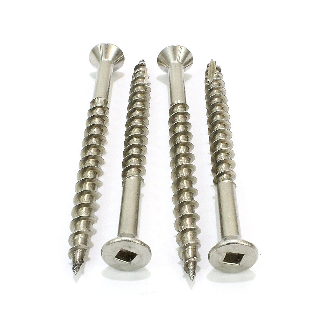 US STAINLESS 100 Pieces Stainless 316 A4#8-8 x 2/1-1/4" Decking Screw Bugle Head Type 17 Square Drive Marine Grade