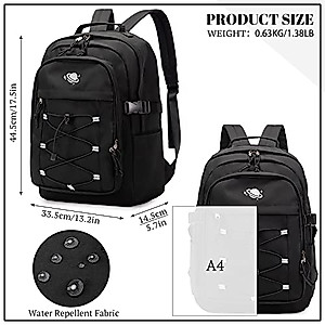 mygreen Casual Daypack Backpacks School Bag College Backpack Lightweight Travel Daypack Large Bookbags for Teens Girls Women High School Middle School Students Black