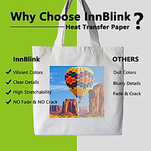 Iron on Heat Transfer Paper for Light Fabric - 12 Sheets, 8.5"x11" Transfer Paper for T Shirt, Printable Heat Press Transfer Paper for Inkjet and Laserjet Printer, Heat Transfer Vinyl for T-Shirt