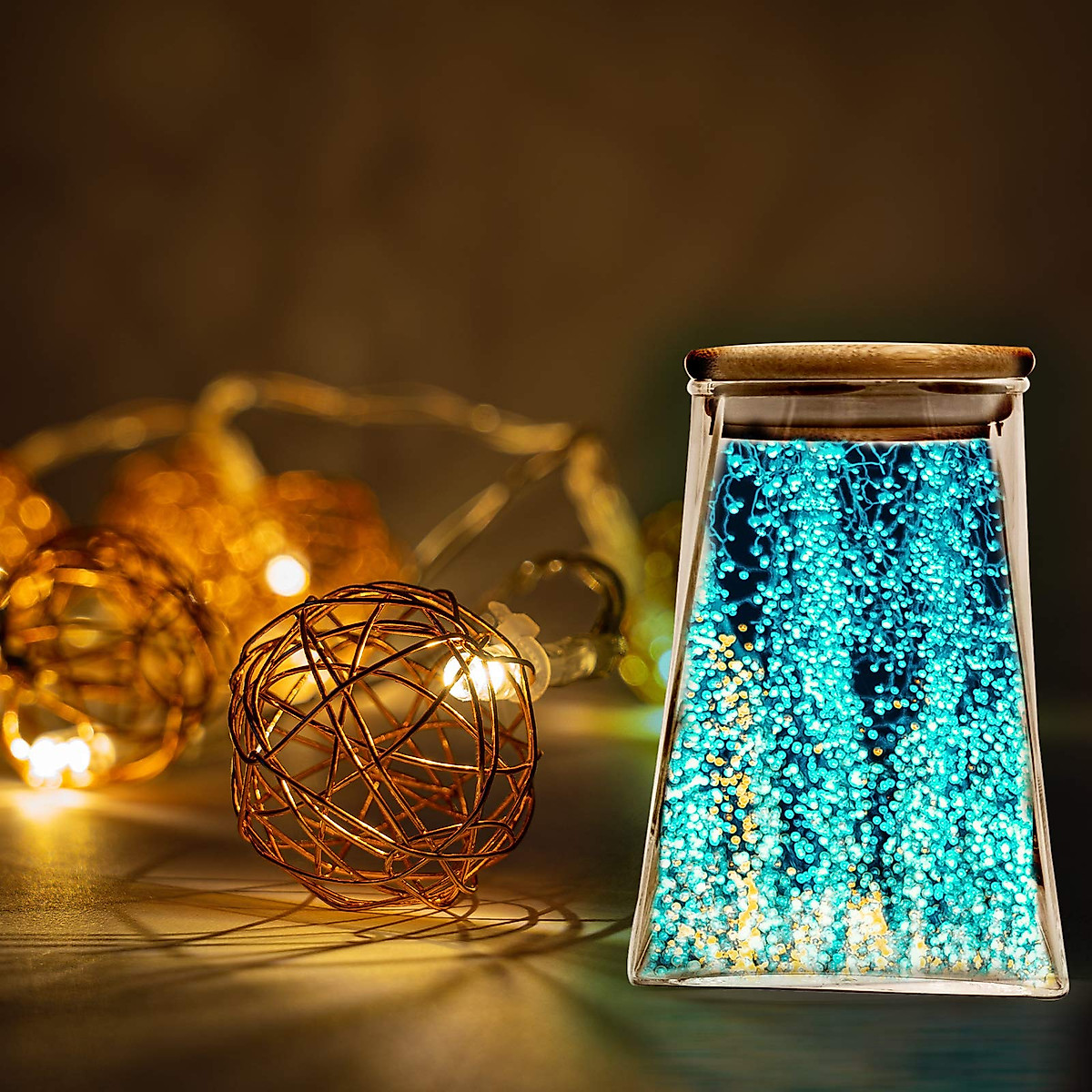 Glass Food Storage Jars Container Canister Set Terrarium With Extra Wide Mouth Wooden Lid for Candy, Cookie, Rice,Spice,Tea kitchen Organization Storage Pantry organizer (4 SIZE ABOVE IN ONE PACK)