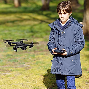 The Bigly Brothers E58 Mark V Extremis 1080P Drone with Camera, Brushless Motors, 360 degrees of obstacle avoidance, 2 Batteries included, below 249 Grams, NO ASSEMBLY REQUIRED, Ready to Fly ! - Black