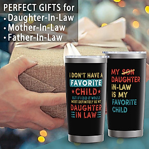 qynspngs Gifts for Father/Mother In Law From Daughter In Law, Funny Father's Day gifts Christmas Gift for Father/Mother In Law, 20 oz Dad/Mom Tumbler with lid and straw