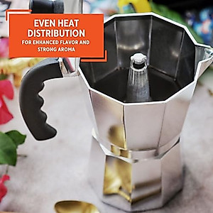 IMUSA Extra Large Aluminum Stovetop 12-cup Classic Italian and Cuban Espresso Maker, Silver