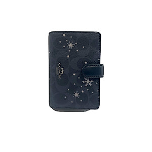 Coach Women's Medium Corner Zip Wallet in Signature Canvas (SV/Midnight Multi)