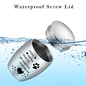 1.57 Inches Mini Small Cat Urn for Ashes Tiny Cremation Urn for Pet Ashes Mini Cat Paw Keepsake Urns Stainless Steel Small Ashes Urns Mini Small Urn for Cat Ashes Holder