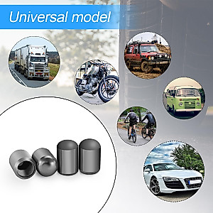 Osilly Car Tire Valve Stems Caps, 4 Pcs Aluminium Alloy Valve Stem Covers, Leak-Proof and Dust-Proof Tire Air Valve Caps, Universal Auto Replacement for SUV, Truck, Bike and Motorcycle (Gray)