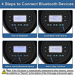 CD Player Portable,Bluetooth CD Player with Dual Headphone Jack for Home, Rechargeable Walkman Small CD Player for Car,CD Player with Bluetooth Visibility LCD Screen