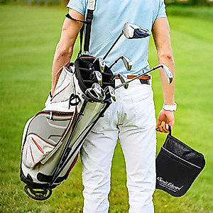 Scott Edward Golf Training Kit Bag, Multifunctional Golf Accessories Storage Bag with Golf Scorecard Cover, Golf Swing Aids Pro Power Band, Golf Wrist Brace for Golf Training