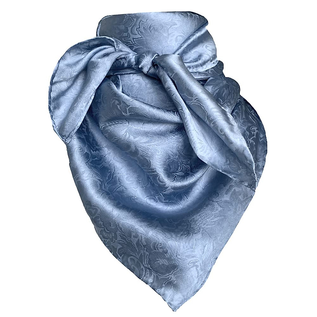 WYOMING TRADERS Casual Unisex Adult Lightweight Breathable Jacquard Slate Blue Regular Silk Scarf, 34.5"