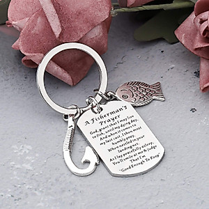 WSNANG Fisherman Anglers Gift A Fisherman's Prayer Keychain Fishing Lover Gift Fishing Lure Jewelry (Fisherman Prayer DT)