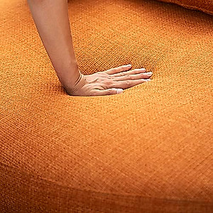 Oversized Barrel Chair with Half Moon Shaped Storage Ottoman for Living Room, Modern Accent Round Loveseat Circle Armchairs Cuddle Lounge Sofa with Removable Head & Back Pillows for Nursery, Office