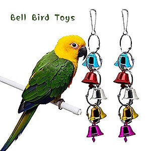 BWOGUE Bird Swing Toys with Bells Pet Parrot Cage Hammock Hanging Toy Perch for Budgie Love Birds Conures Small Parakeet Finches Cockatiels (5 Pack)