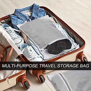 uxcell Mesh Laundry Bags, 5Pcs Mesh Wash Bag Fine Net Travel Storage Organize Bag with Zipper for Delicate Clothing Laundry Stocking, Pink