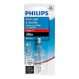 Philips 415604 Work and Security 100-Watt 3.1-Inch T3 RSC, Double Ended Base Light Bulb