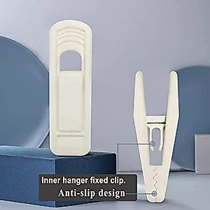 TOFIIGREM Velvet Hanger Clips for Velvet Hangers - 20 PCS Beige Non-Slip Velvet Clip for Pants Suit Skirt Hanger, Strong Velvet Clips Fit for Ivory Velvet Hangers