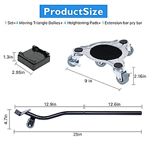 Furniture Movers with Wheels - Set of 9 Heavy Duty Furniture Lifter Tool with 1800 lbs Load Capacity, Easy Sliders Dolly for Moving Appliances, Sofa, Tables, Refrigerators, Cabinet, and Piano etc