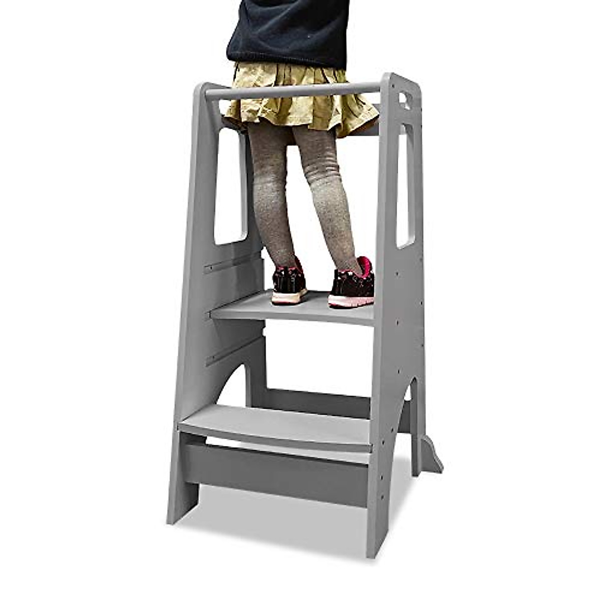 ZZBIQS Kitchen Stool Helper Tower for Kids, Standing Tower for Toddlers, Kids Step Stool for Counter Learning(Grey)