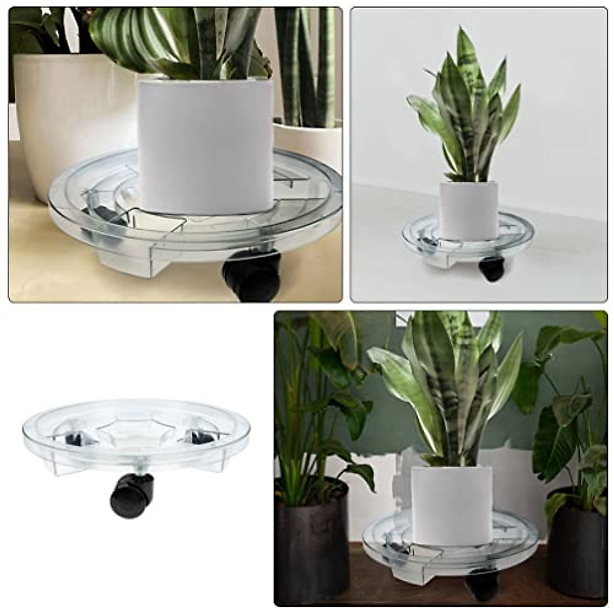 GANAZONO House Plants Plant Caddy with Wheels: Movable Planter Dolly Trolley Tray Flower Pot Pallet Plant Pot Saucer Stand for Tree Flower Planter Shelf House Plants Indoors Live