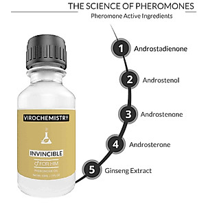 VIROCHEMISTRY Pheromones For Men Pheromone Cologne Oil (Invincible) - Bold, Extra Strength Human Pheromones Formula – 15mL Concentrate [Human Grade Pheromones to Attract Women]