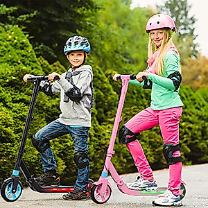 VOLPAM SR05 Electric Scooter for Kids Age of 6-12, Brushless Motor with Colorful Rainbow Lights (SR05-Black)